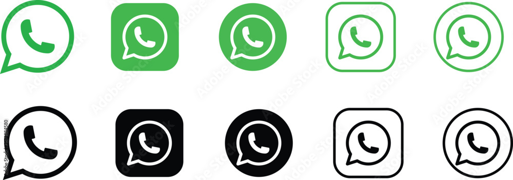 Latest WhatsApp logo icon vector set. whatsapp icon , social media ...
