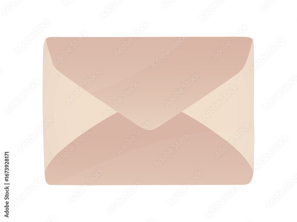 Classic envelope in vintage style isolated on white. Hand drawn ...