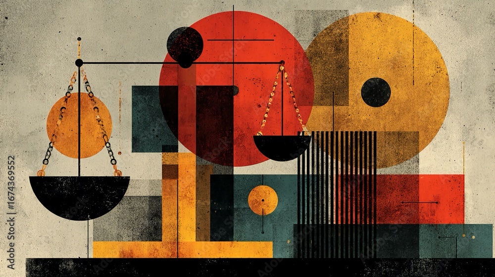 Abstract geometric background design featuring justice theme with legal ...