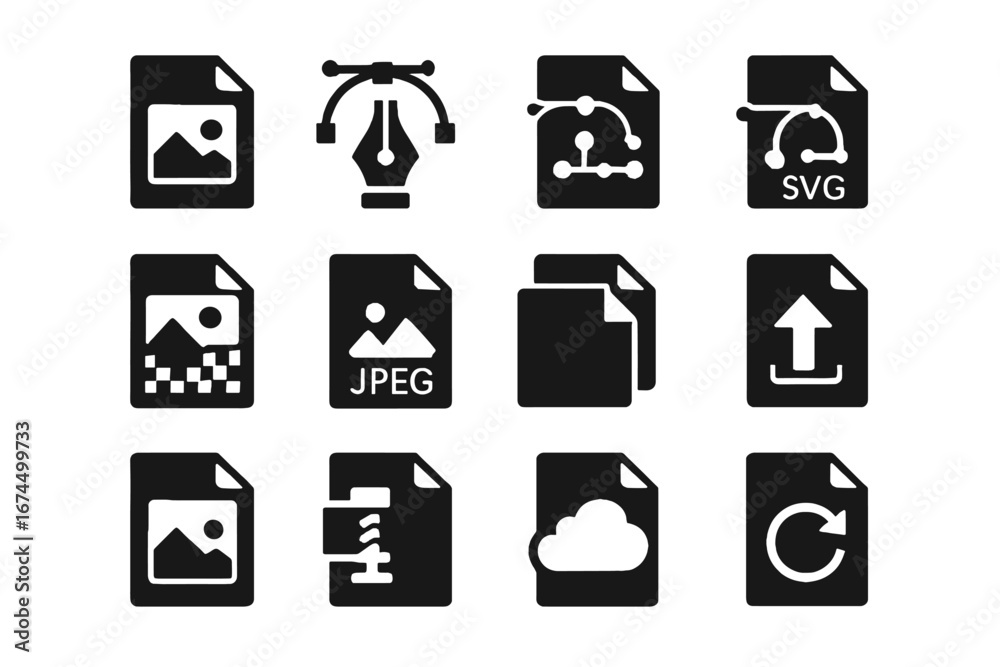 Icon format icons cloud vector digital compressed symbol raster file ...