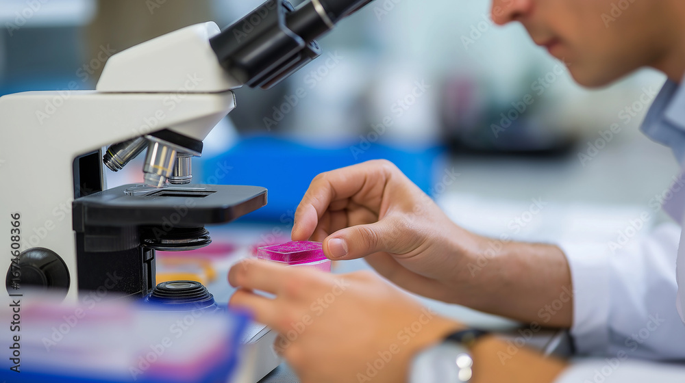 Foto de Stock Pathology laboratory assistants prepare tissue specimens ...