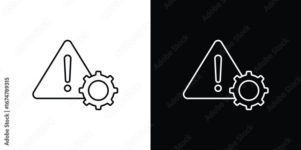 Technical warning icon symbols. Simple pictograms for web sites and ...