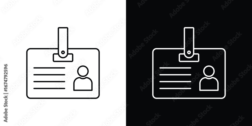 ID badge icon symbols. Simple pictograms for web sites and mobile app ...