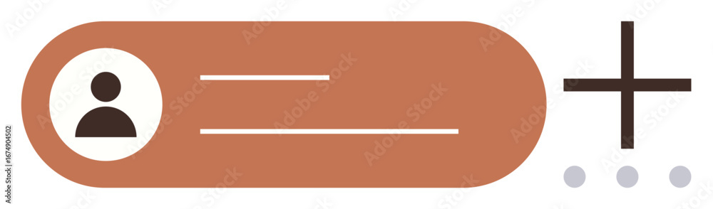 User profile icon alongside horizontal lines signifying information ...
