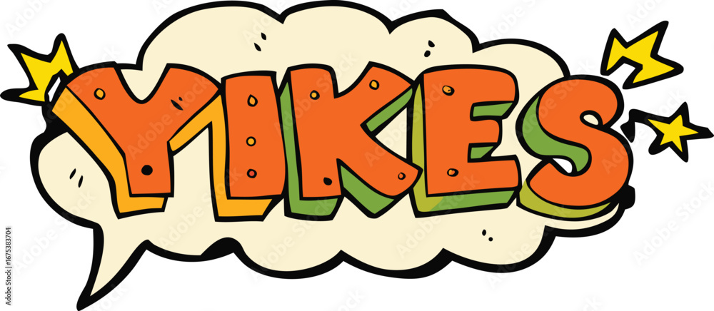 Cartoon Yikes Comic Book Expression on Transparent Background Stock Vector | Adobe Stock
