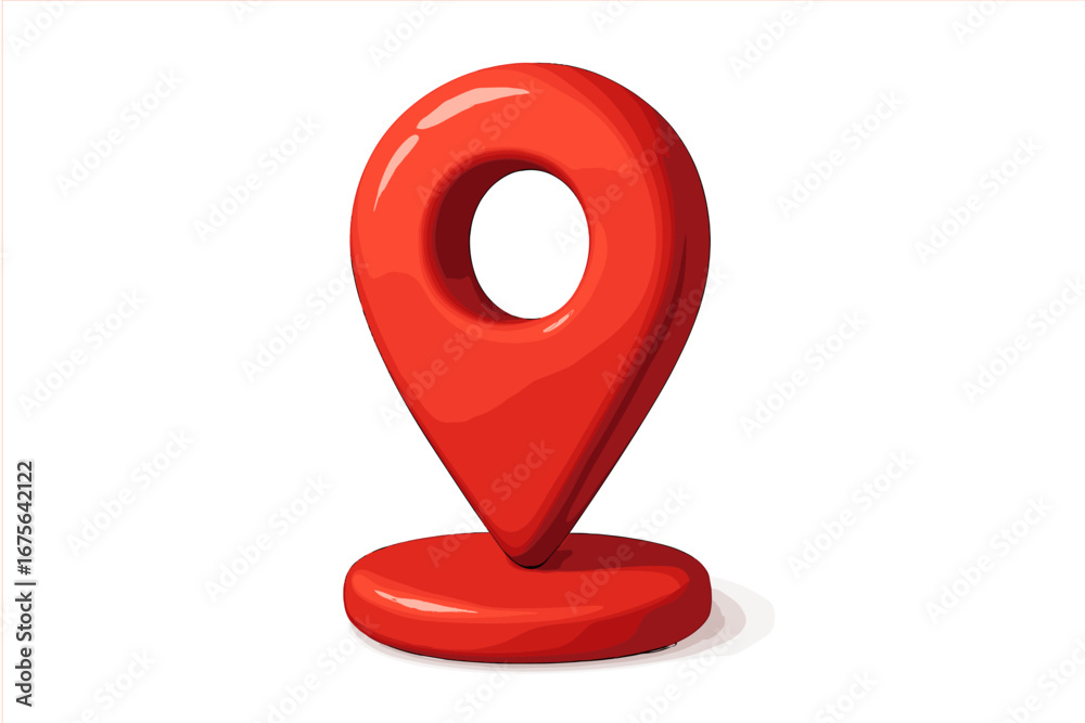 Red Location Pin Point Icon for Navigation and Delivery Concept, 3D ...
