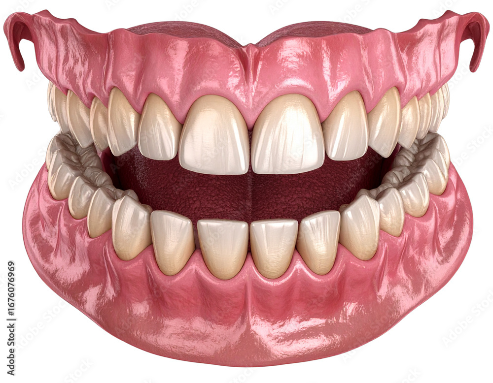 Open Jaw Human Dentition Model, Top-Down Perspective, Isolated ...