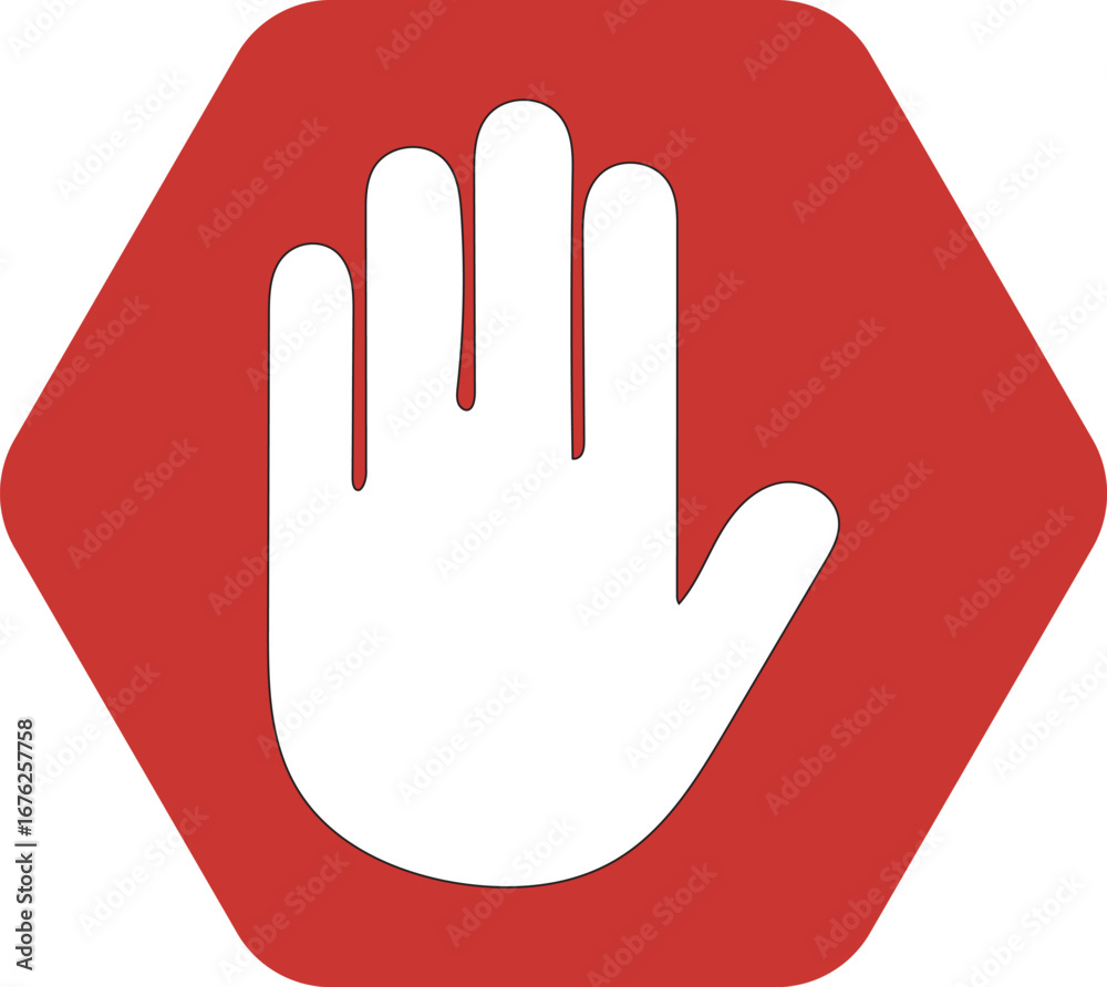 Stop Sign Hand, Red Stop Symbol, No Entry Sign, Warning Hand ...