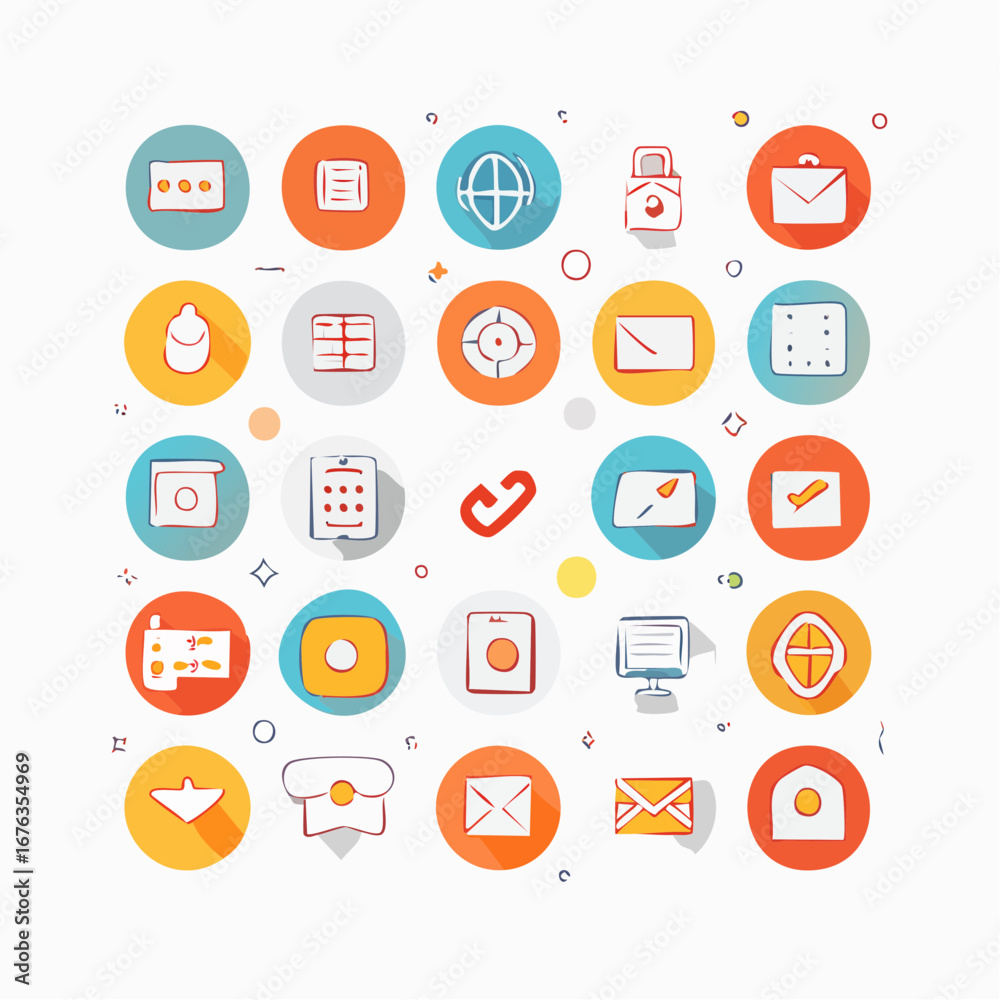 เวกเตอร์ Stock Vector icon set of popular social media platforms in ...