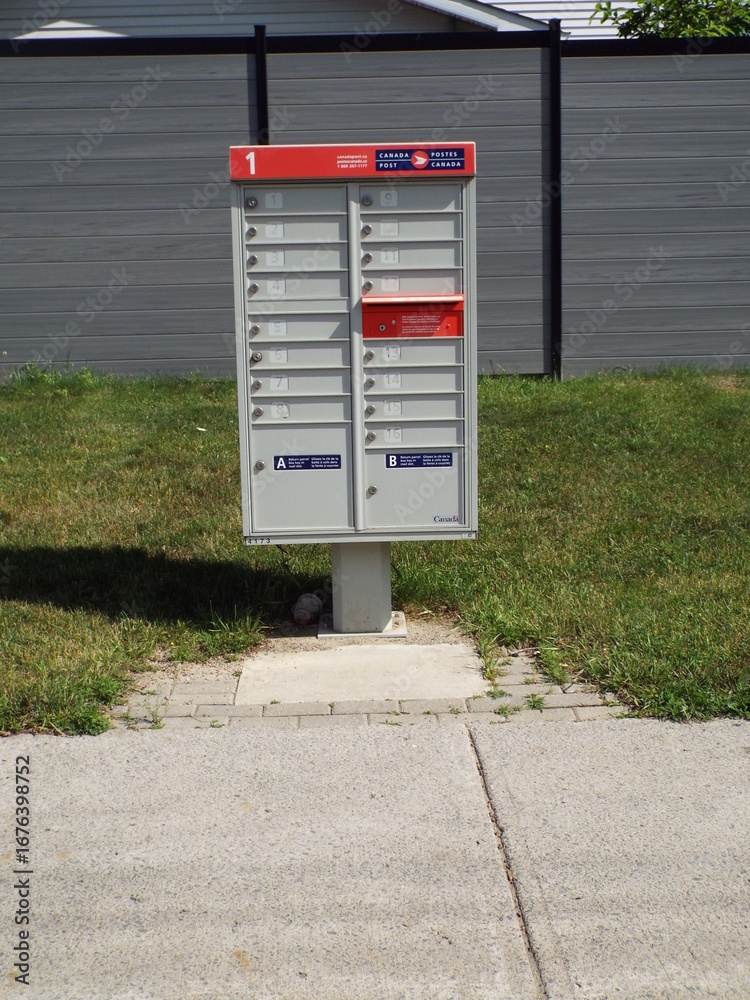 Stock-Foto „Ottawa, ON, Canada, June 14, 2025: A communal mailbox, or a ...