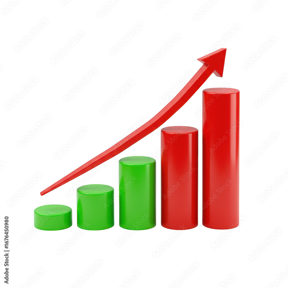 Financial growth chart with upward trend arrow visualizing success and ...