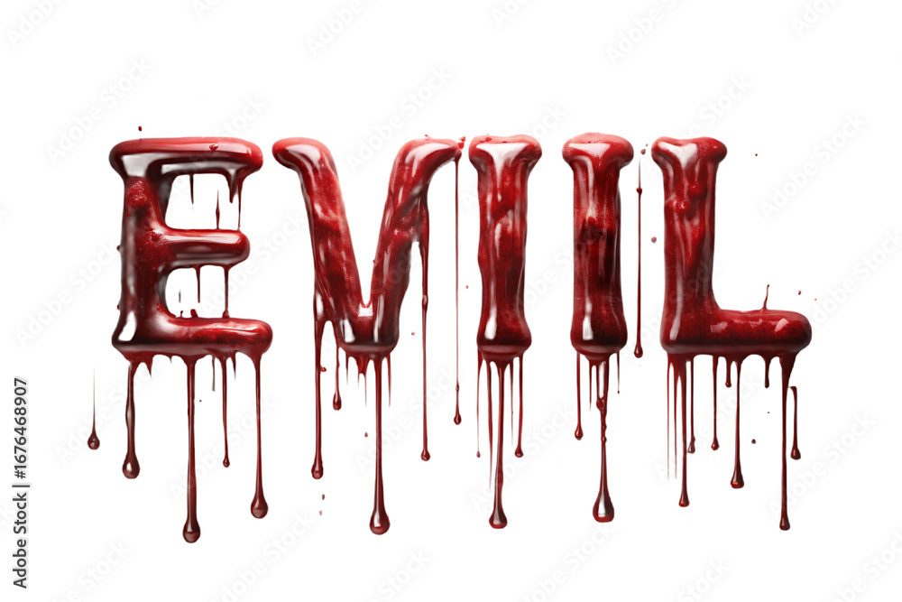 EVIL dripping blood red letters horror movie style dark text effect ...