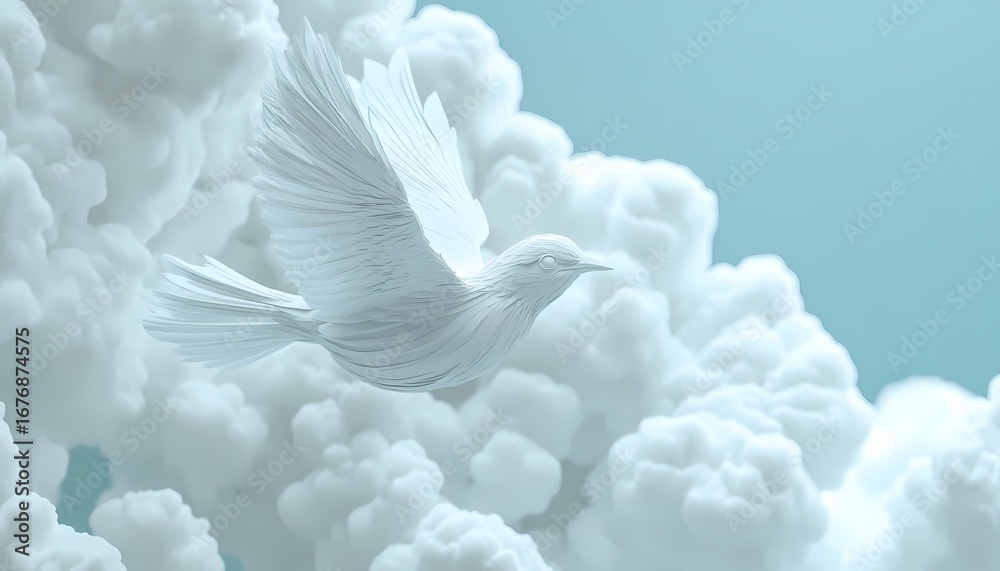 Dove bird for world peace day, White dove flying, Blue sky backdrop ...