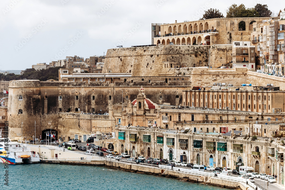 Valletta, Malta - April 10, 2025: View of the historic Valletta ...