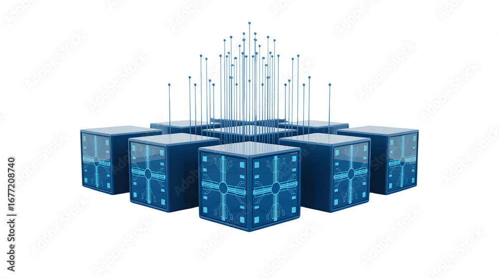 Foto de Stock Quantum computing network technology server data center ...
