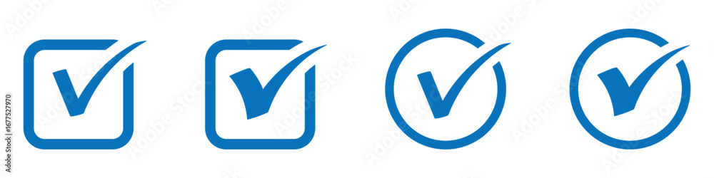 เวกเตอร์ Stock Check box icon with correct, accept checkmark icons ...