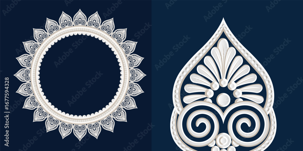 Durga Puja Circle border Border Decorations Durga Puja Frame Durga Puja ...