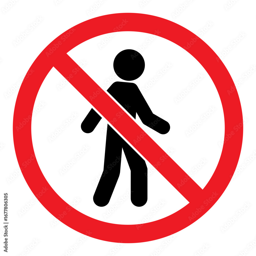 Red no entry or authorised personnel only sign with generic stick ...