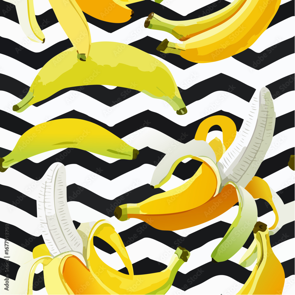 Beautiful vector seamless texture in bananas. for printing, for ...