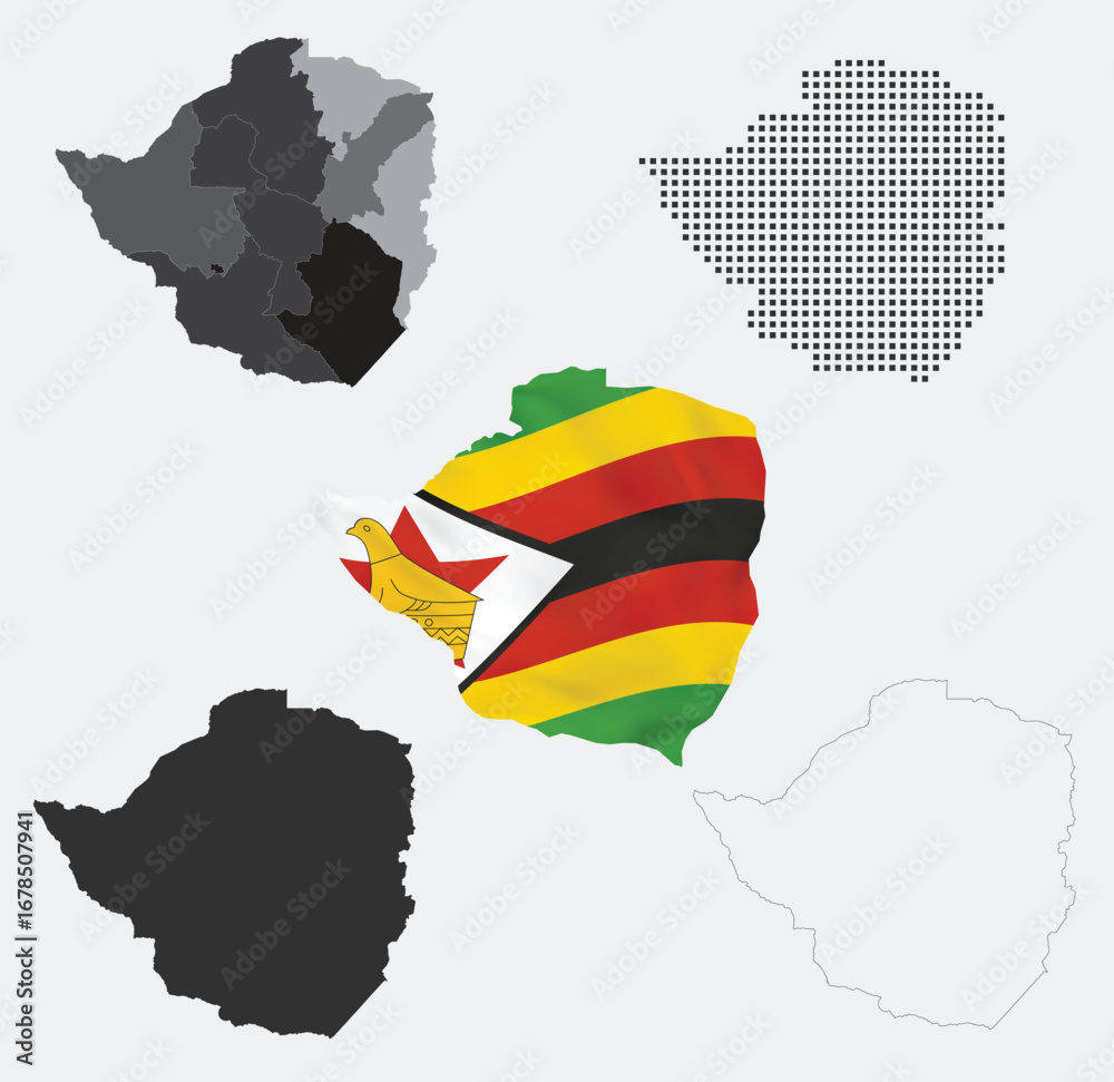Detailed Zimbabwe Map Showing Provinces and Major Cities ,Zimbabwe ...