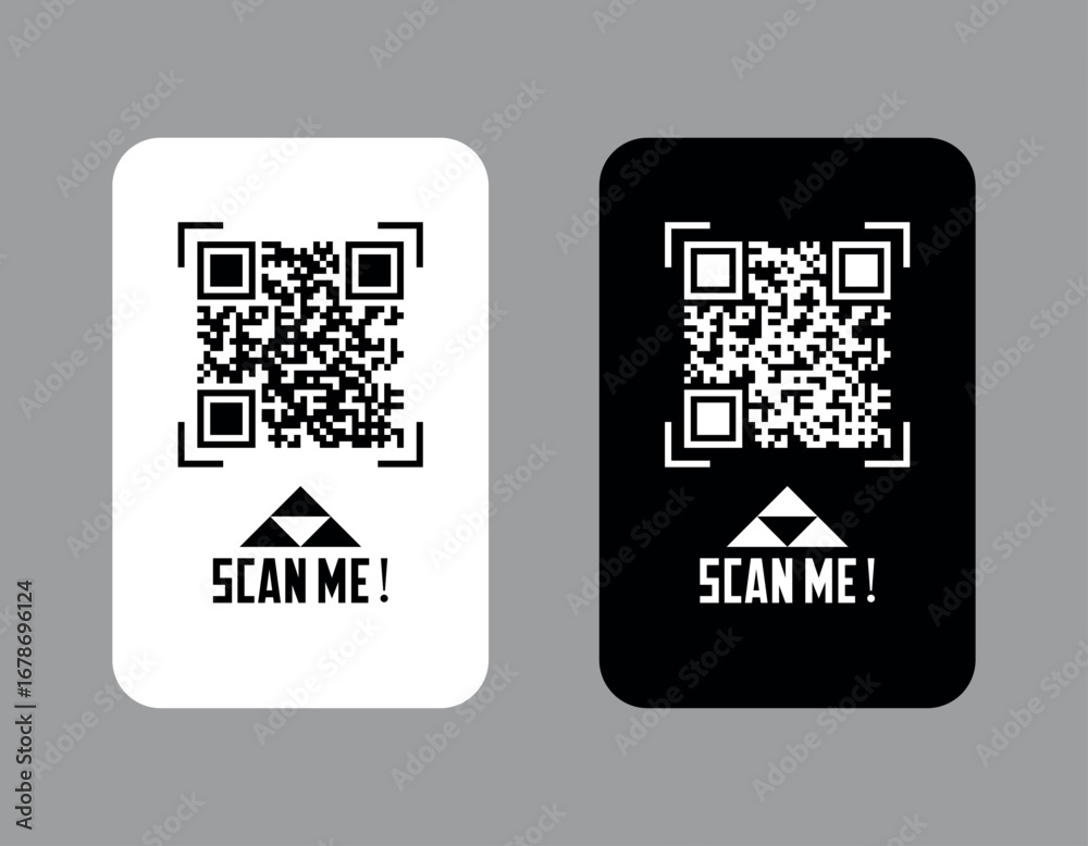 QR code icon. QR code with the inscription "SCAN ME". Black scan code ...