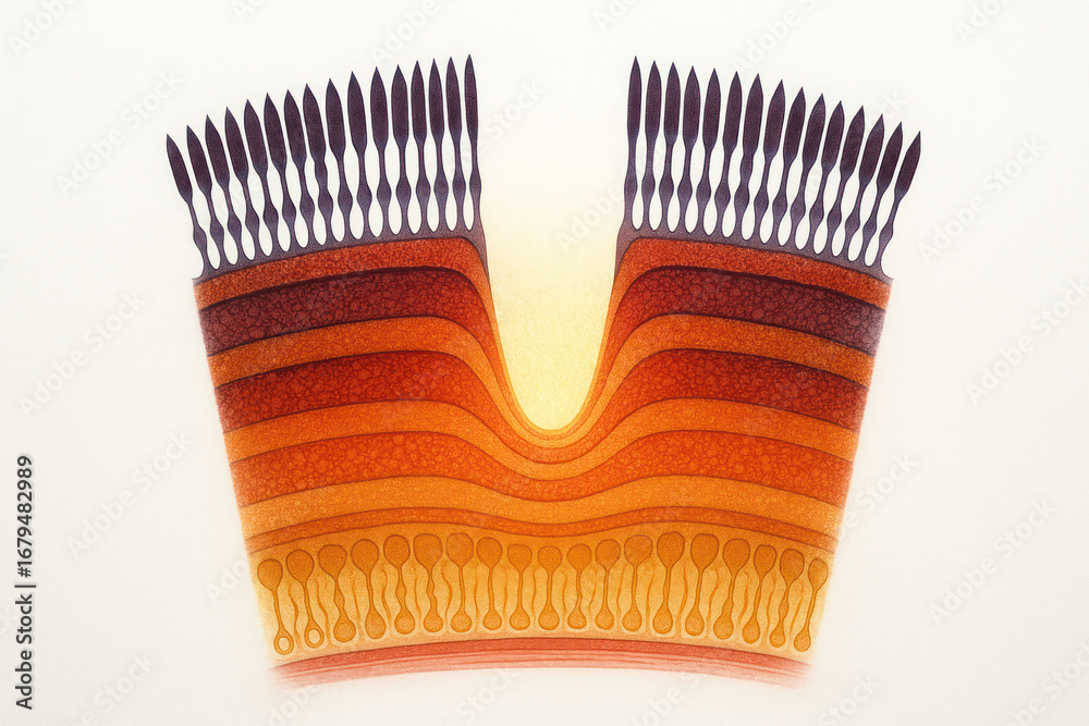 Retina Anatomy Illustration: Cross-Section of the Eye Structure ...