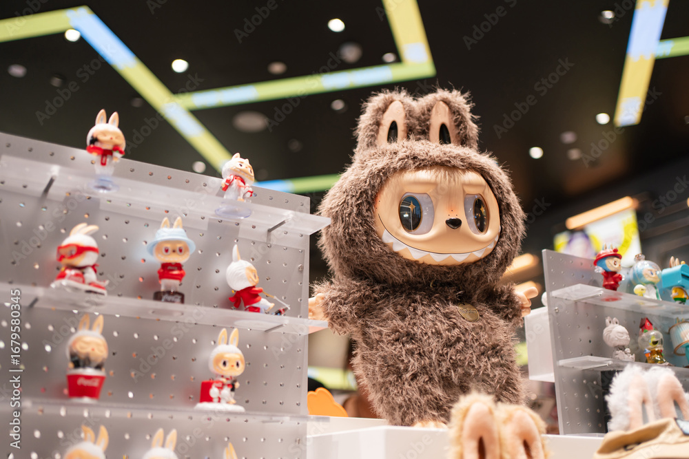 KUALA LUMPUR, MALAYSIA - AUG 16, 2025: Large Zimomo display at Pop Mart ...