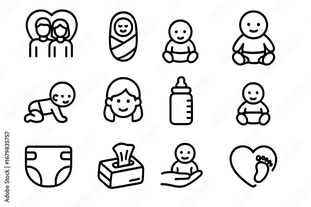 Стоковое векторное изображение «Family & baby care outline icon ...