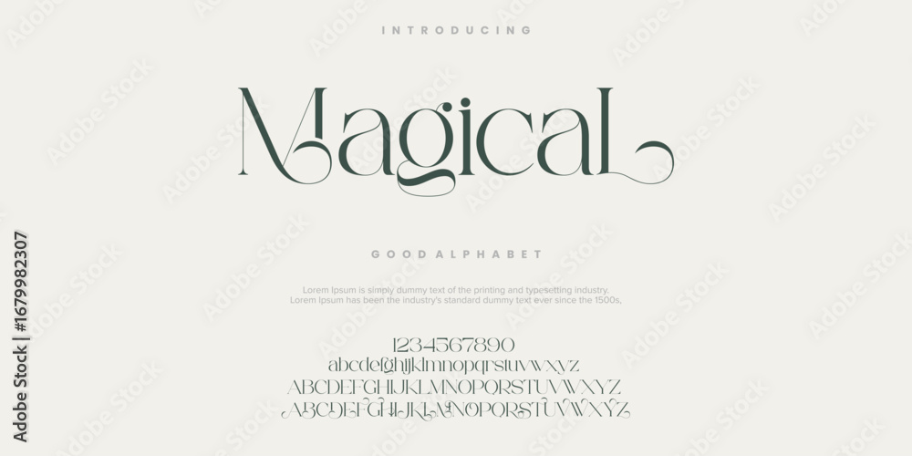 Magical Fashion font alphabet. Minimal modern urban fonts for logo ...