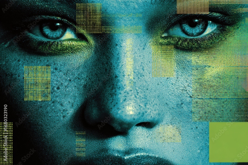 Modern Biometric Facial Recognition Technology Premium AI-Coded ...