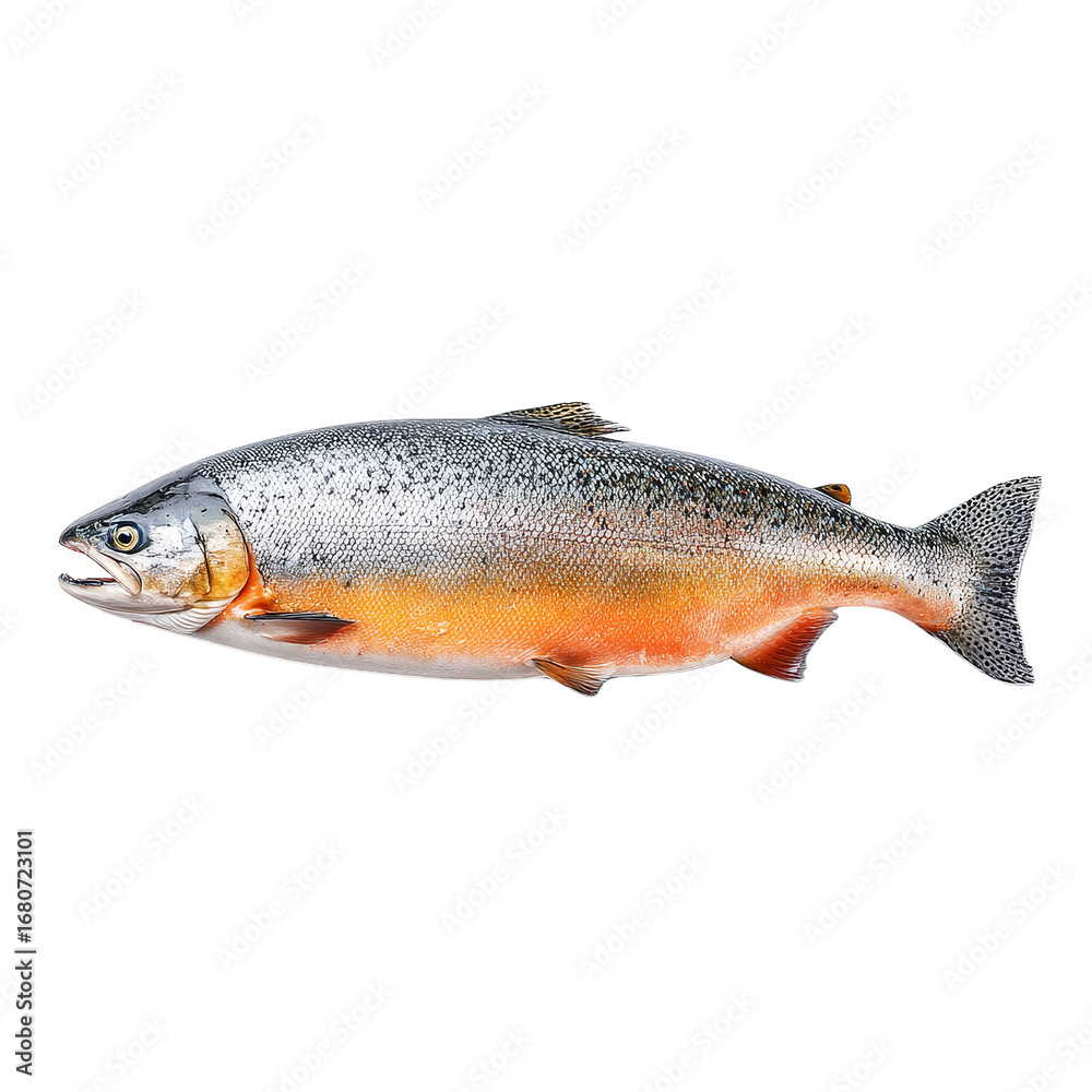Freshwater fish salmon and trout transparent background for culinary ...
