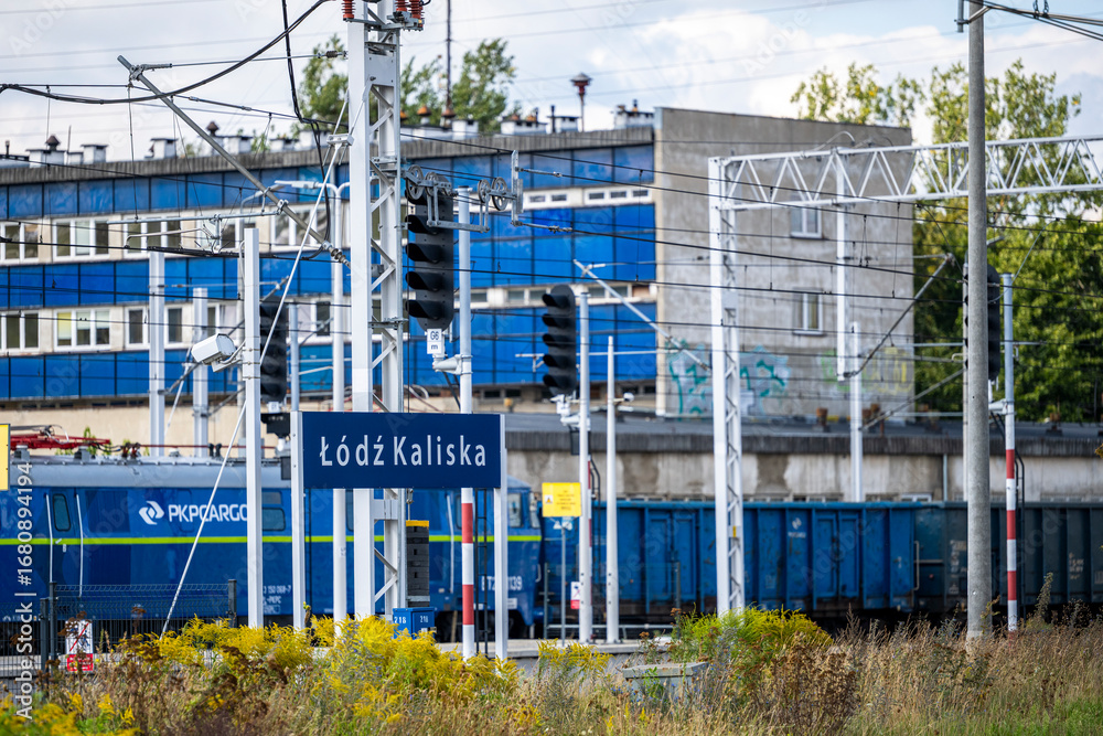 Lodz, Poland - August 30, 2025: A train on the platform of Lodz Kaliska ...
