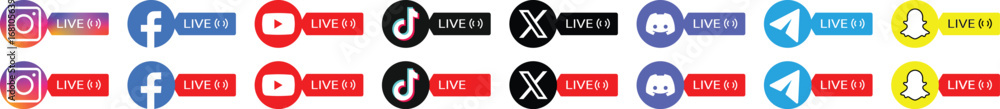 Vector de Stock Live stream banner for Instagram, YouTube, X, Twitter ...