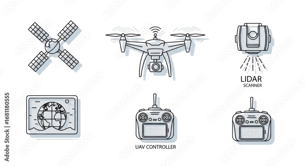 Drone Technology Equipment Set with Remote Controller Lidar Scanner and ...