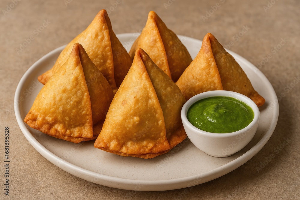 Traditional Indian vegetarian finger foods and savory pastries Stock ...