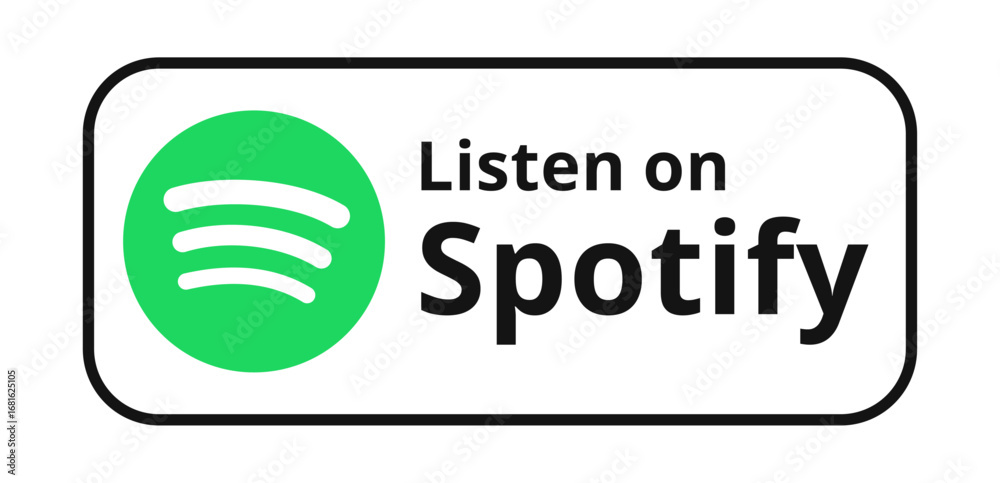 light theme “Listen on” buttons for Spotify, Editorial vector for music ...