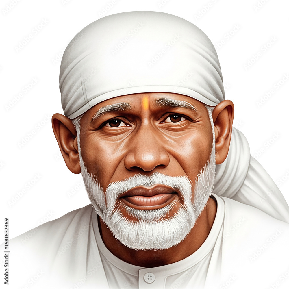 Sai Baba Indian god. Hindu god Shirdi Sai Baba, guru purnima festival ...