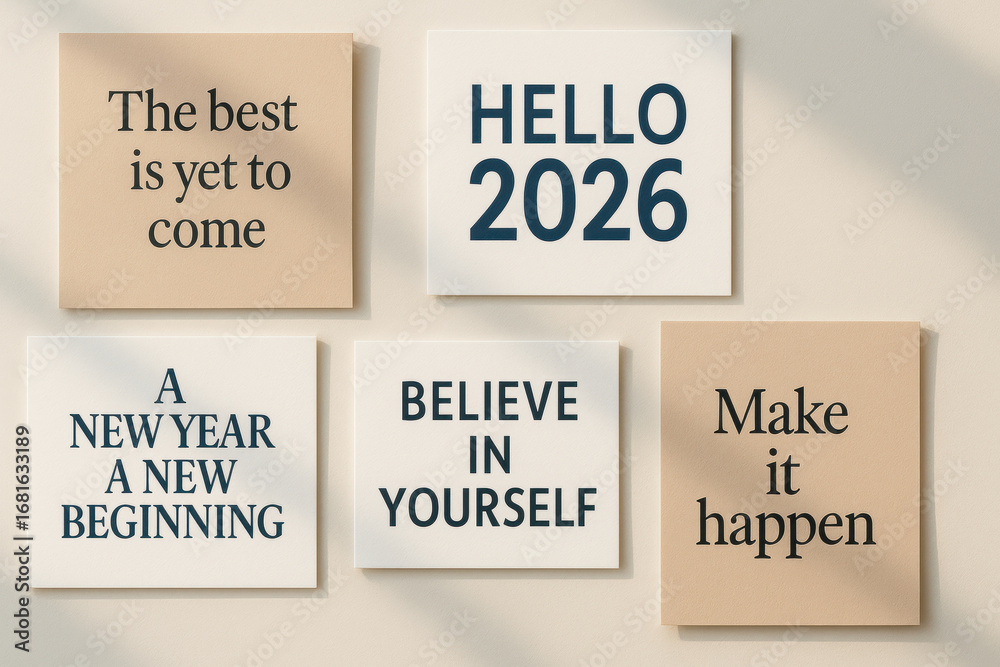 Hello 2026 resolution ideas inspire hope and new goals with minimalist ...