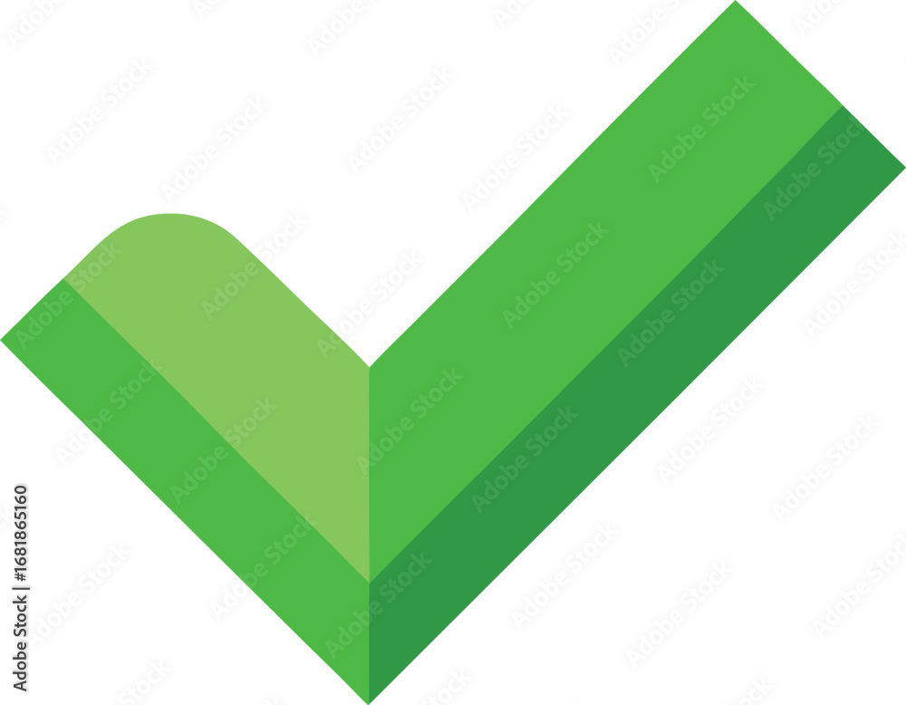 Glossy green checkmark tick mark vector illustration scalable eps icon ...