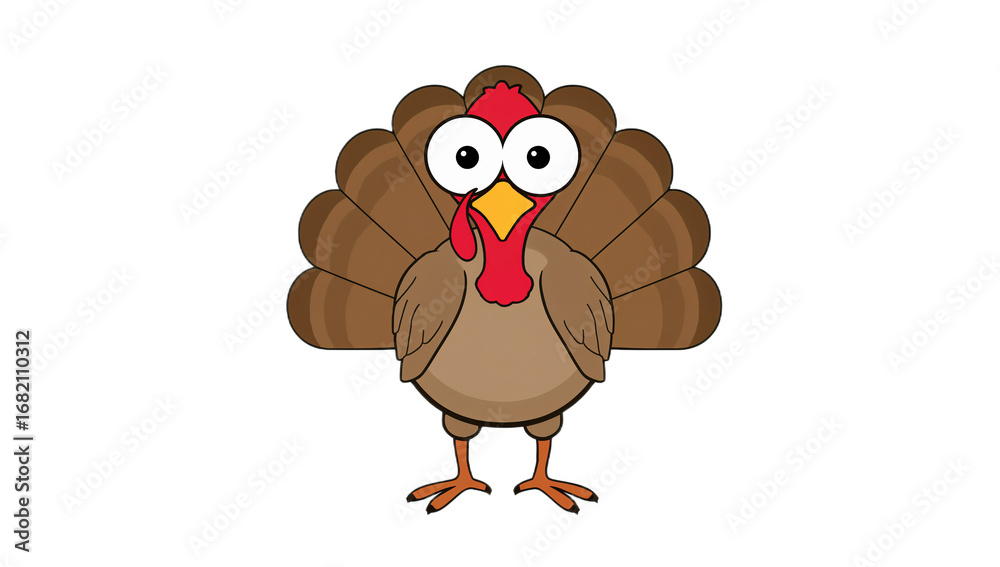 Cute cartoon turkey character illustration for the Thanksgiving holiday ...