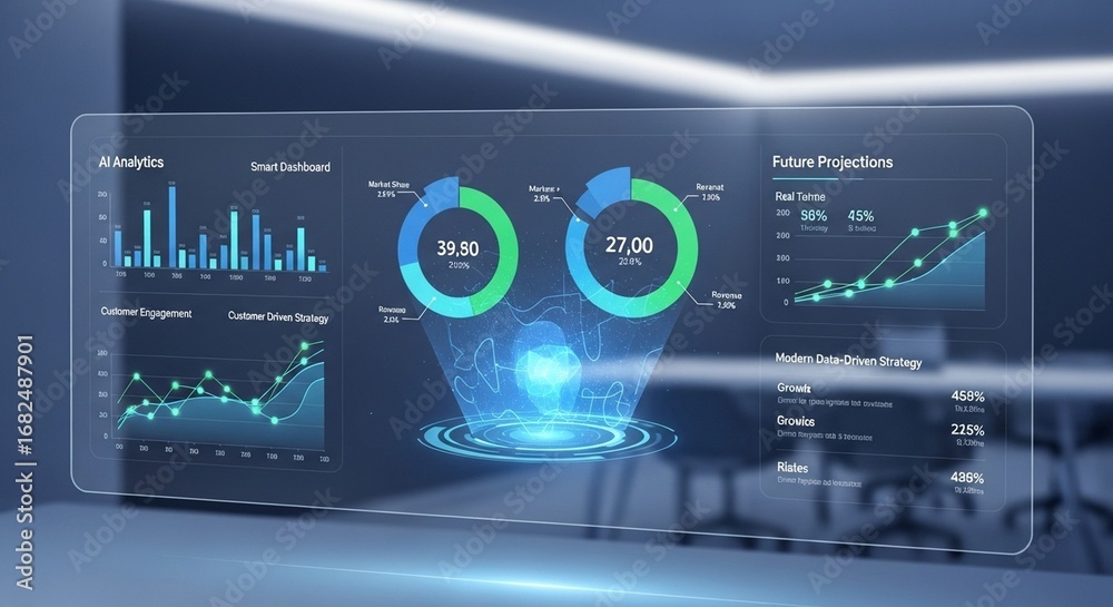 Visualizing Complex Data on a Futuristic Transparent Display with Interactive Charts and Graphs ...