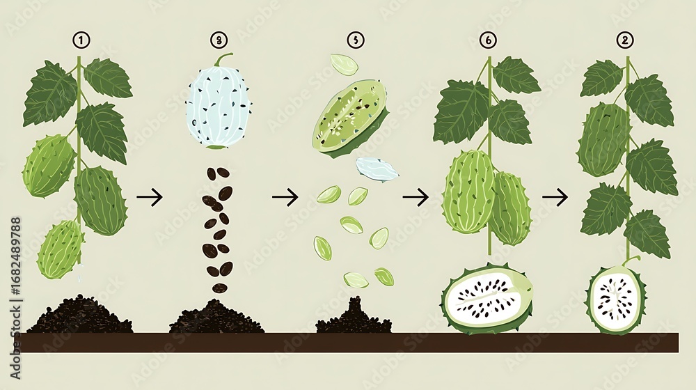 Life cycle of a fruit, from seed to harvest Stock Photo | Adobe Stock