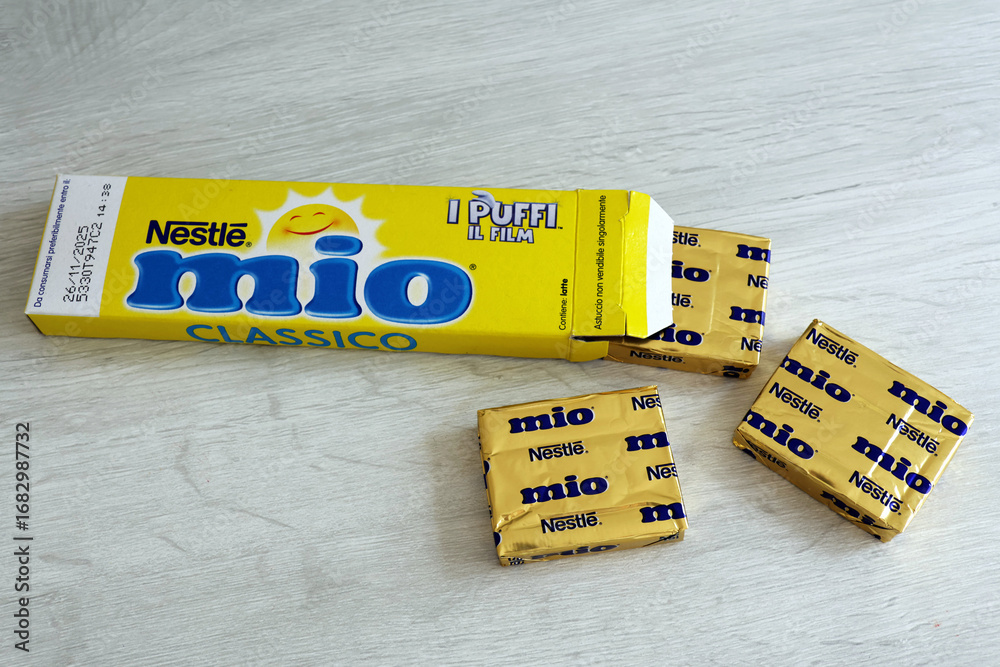 Italy – September 3, 2025: Formaggino Mio Classic Cheese, Mio is an ...