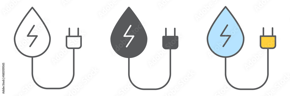 Hydropower icon, energy and ecology, water energy sign vector graphics ...