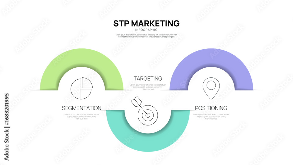STP marketing framework model infographic diagram template with icon ...