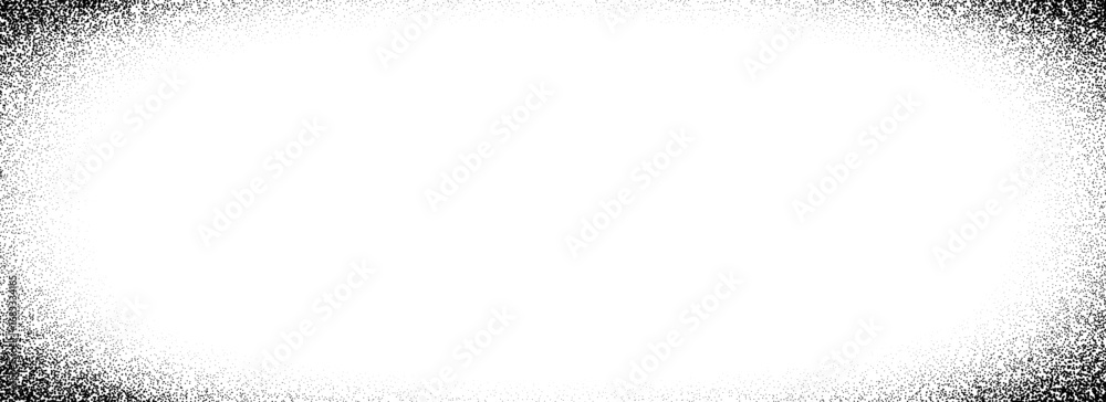 Black stippled vignette effect background. Round fading stipple ...