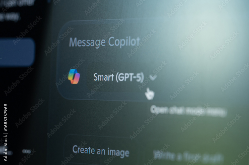 Microsoft copilot message window Stock Photo | Adobe Stock