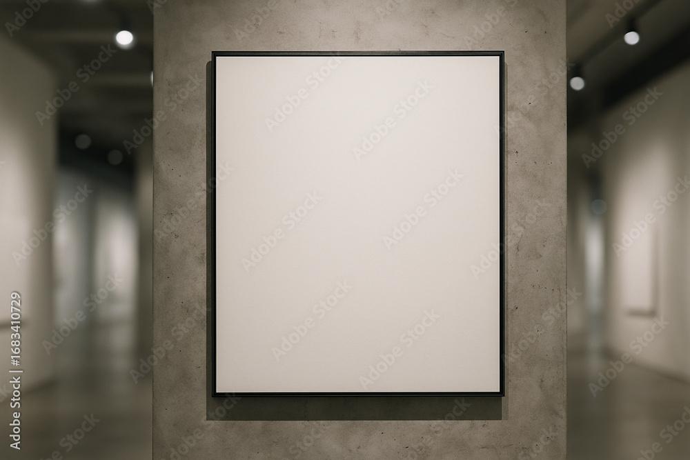 Sophisticated mockup of a blank canvas in a modern art gallery, perfect ...