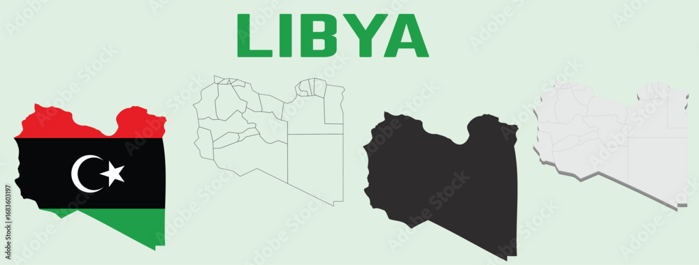 Detailed Libya Map Showing Districts and Major Cities Libya Political ...