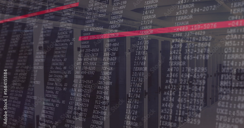 Displaying terminal text overlay highlighting error messages inside ...